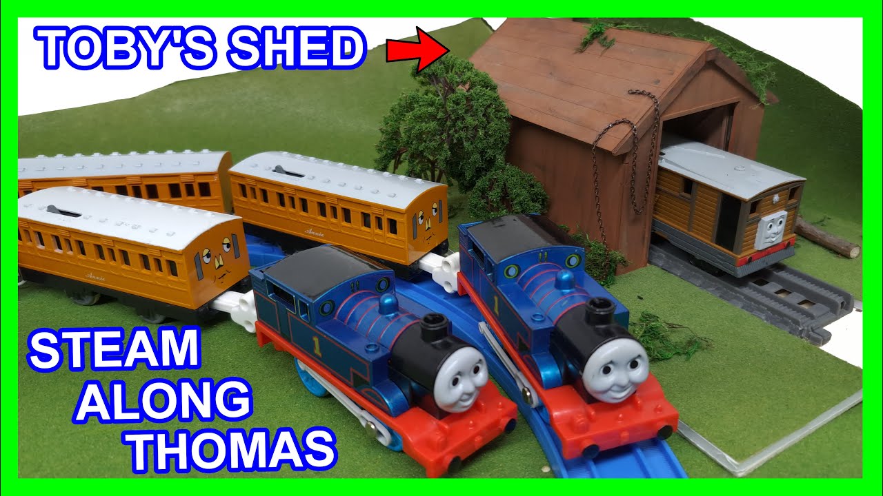 Trackmaster Toby's Shed and two Steam Along Thomas - YouTube