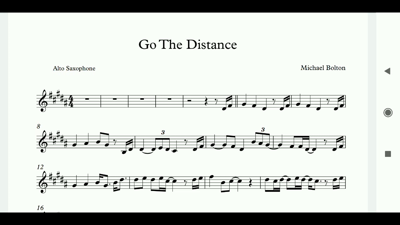 Go The Distance Alto Saxophone Sheet Music - YouTube