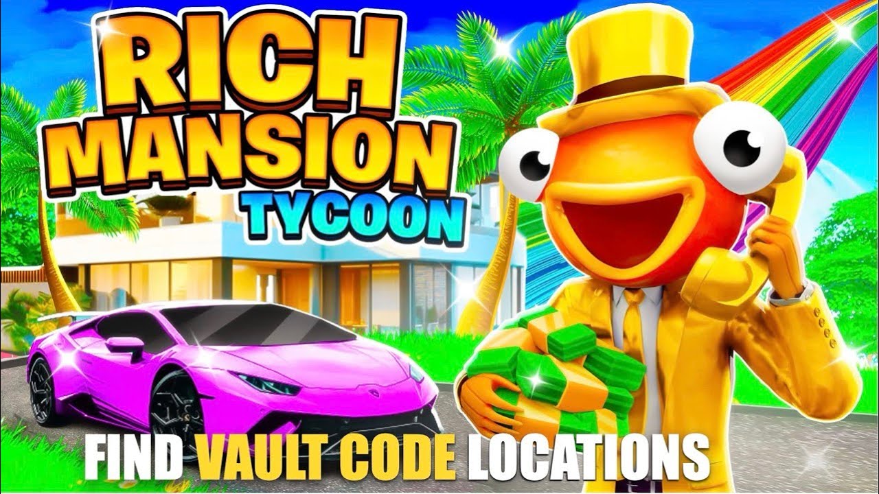 RICH MANSION TYCOON MAP FORTNITE CREATIVE - FIND VAULT CODE LOCATIONS ...