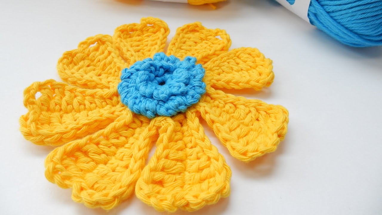 How to Crochet my Flower Power Bloom - YouTube