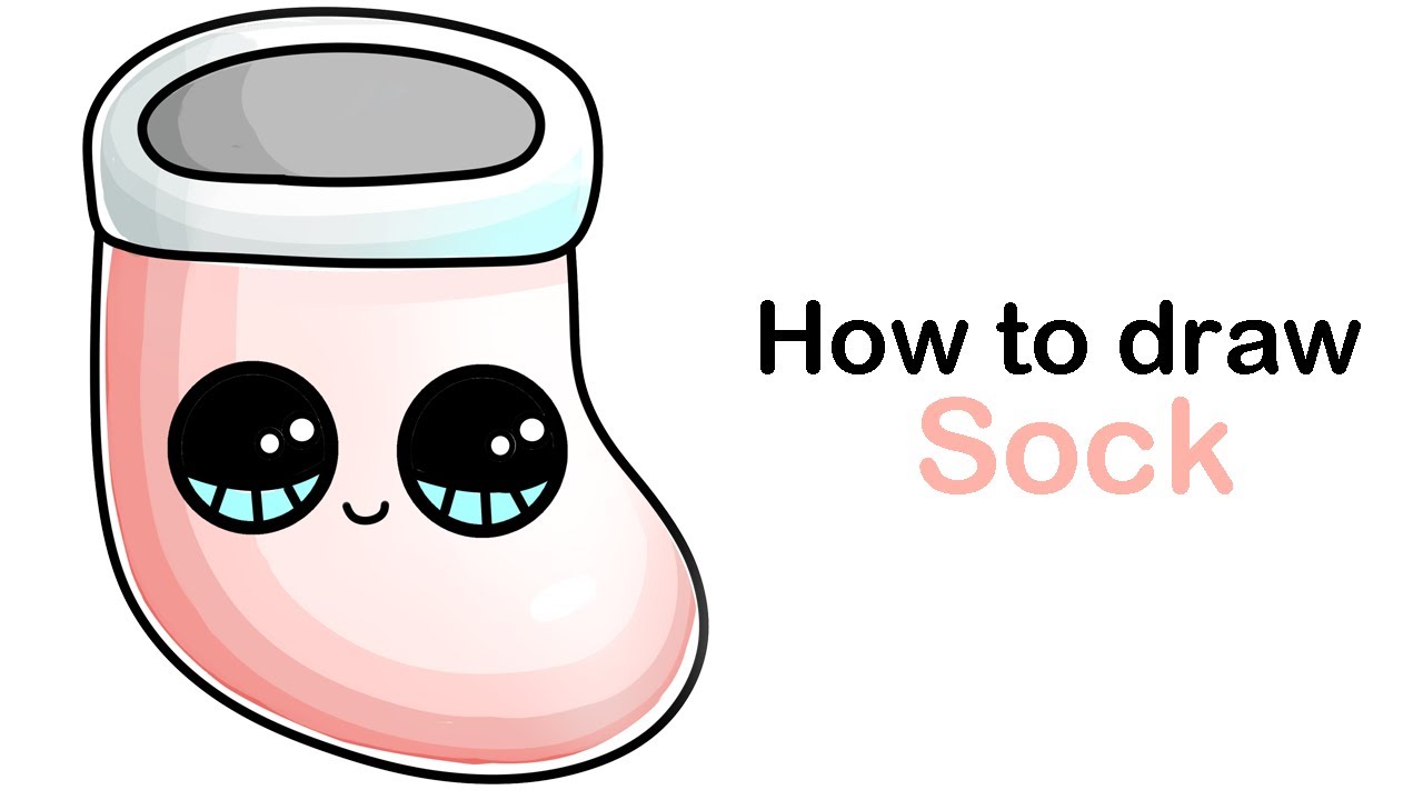How to draw a cute sock step by step easy drawing - YouTube