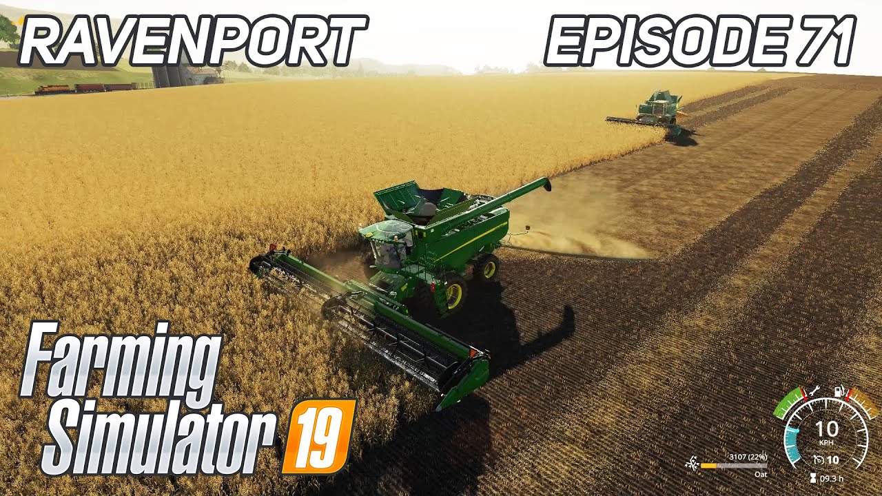 New Oat Harvesting With Two Machines | Farming Simulator 19 | Timelapse ...