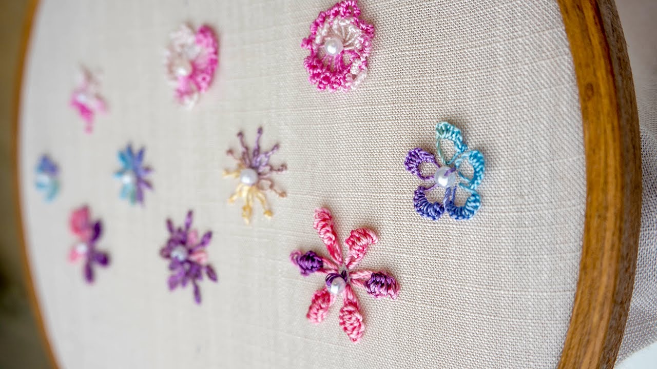 Hand Embroidery : Flower Embroidery Tutorial - YouTube