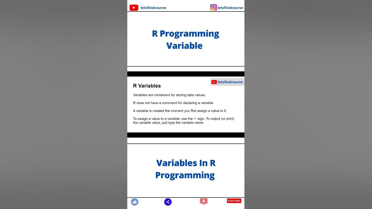 Variable In R Programming Language #rprogramming - YouTube