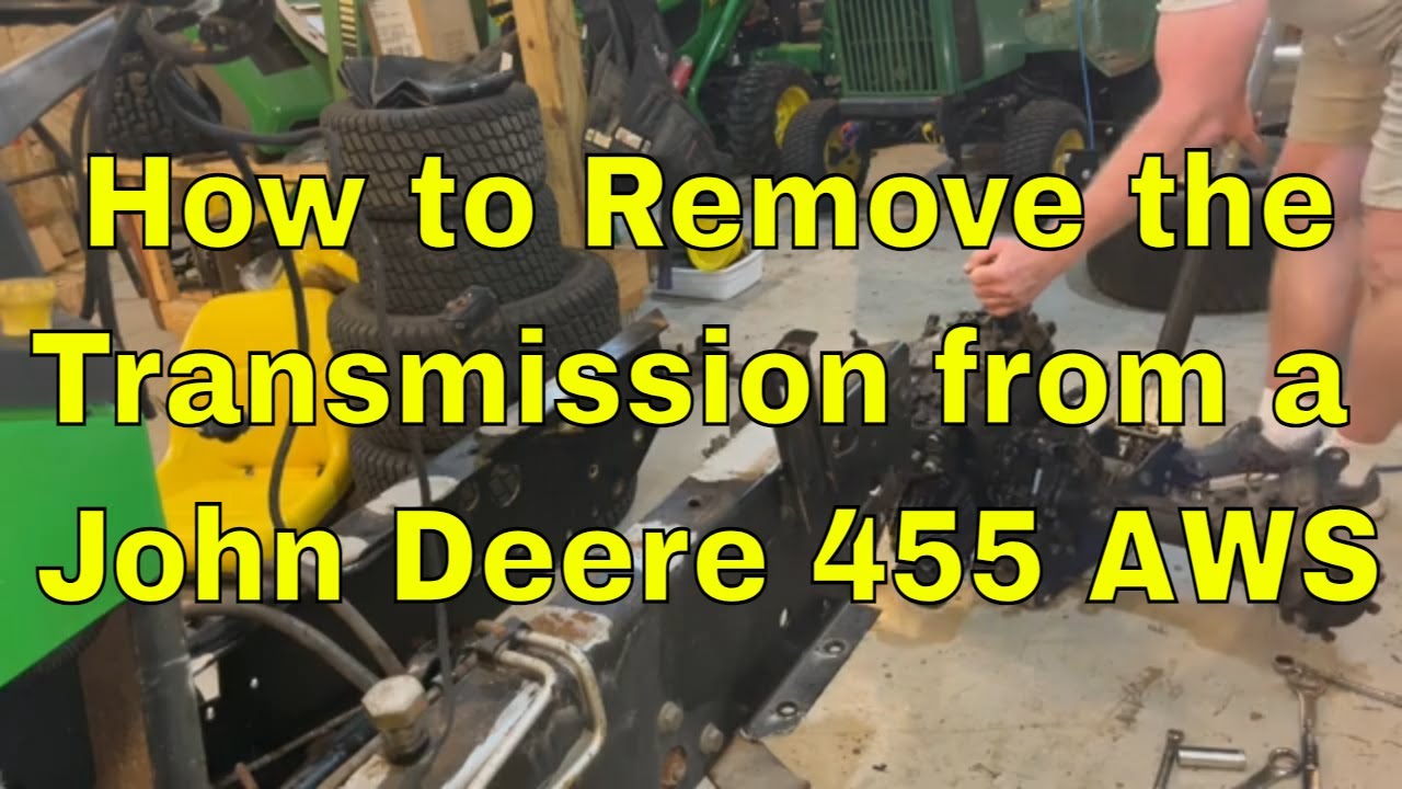 How To Remove The Transmission From a John Deere 425 445 455 AWS - YouTube