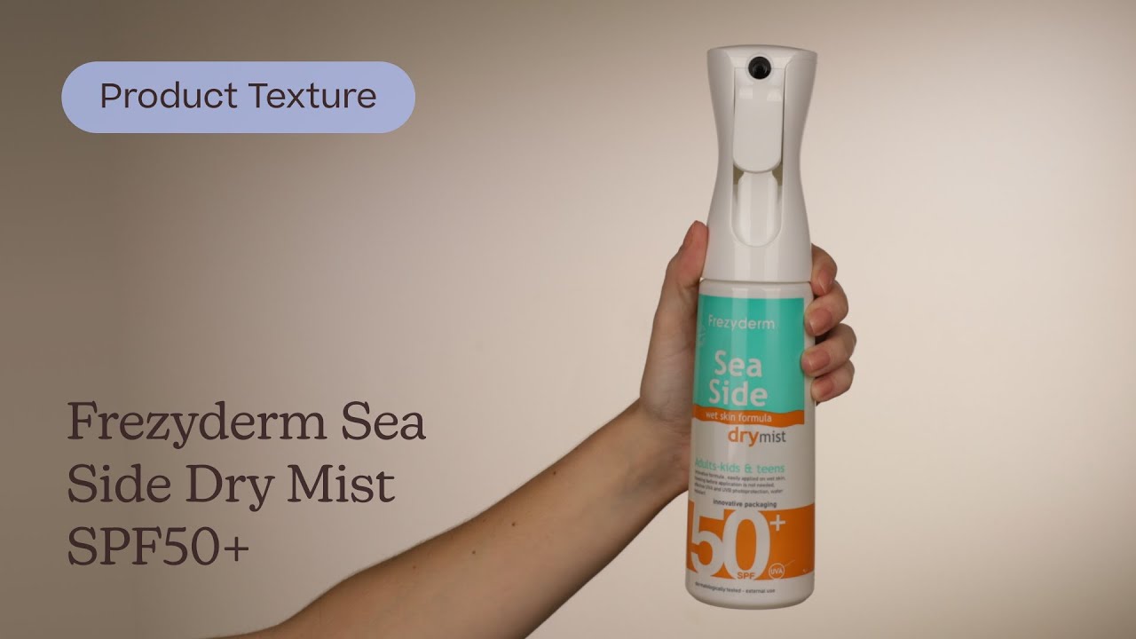 Frezyderm Sea Side Dry Mist SPF50+ Texture | Care to Beauty - YouTube
