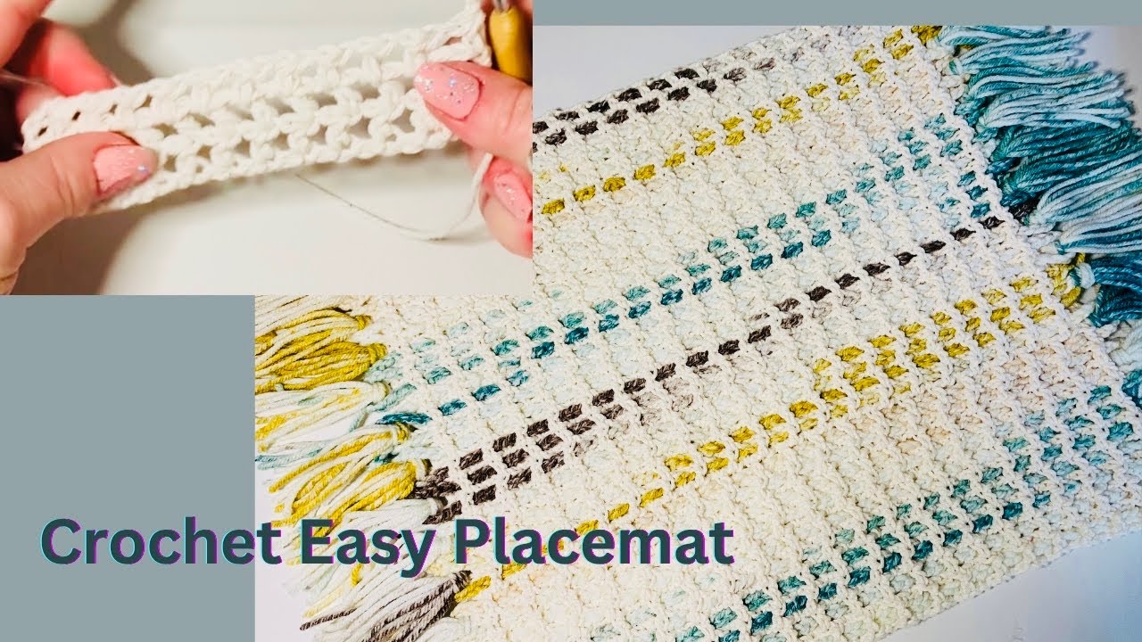 How To Crochet Super Easy Grid Placemats - YouTube