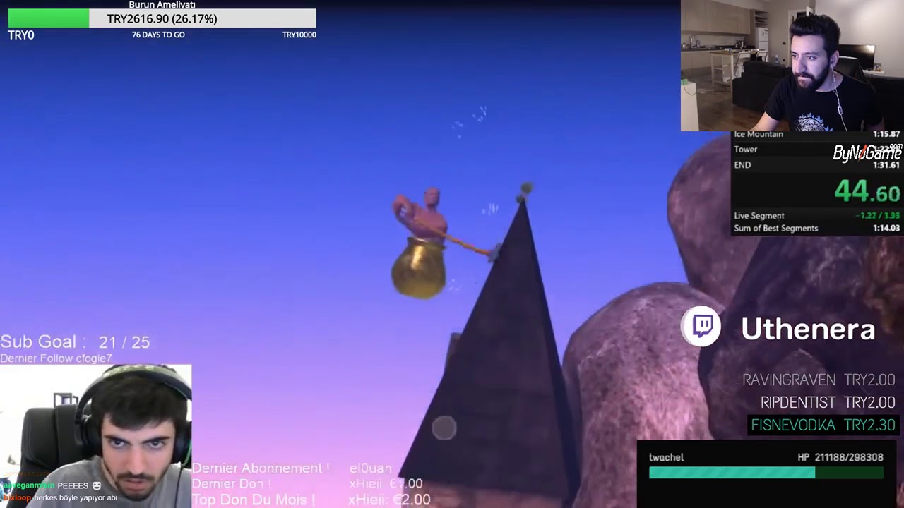 Uthenera Getting Over It Dünya Rekorunu İzliyor (Kanser Eden Oyun ...