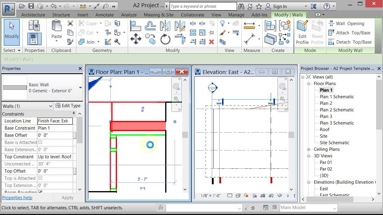 Plan 01 Walls Revit - YouTube