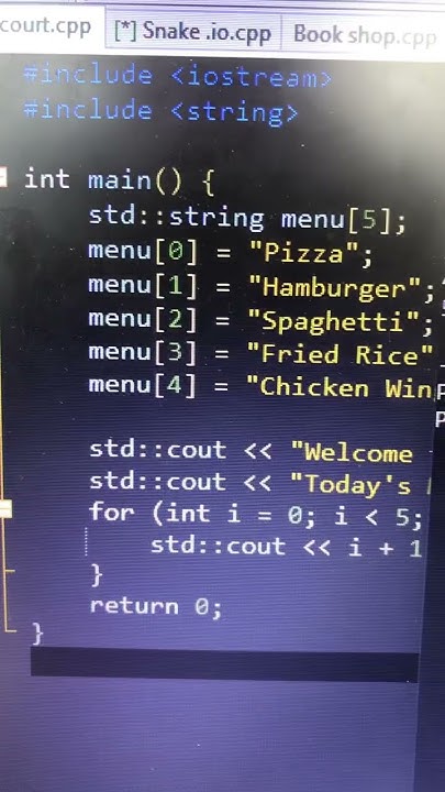 food court in c++ #coders #codinglife #codingninja #codemasters #codelife #coding #code #ytdaily ...