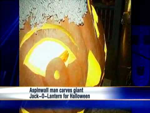 Aspinwall Man Carves Giant Jack-O-Lantern For Halloween - YouTube
