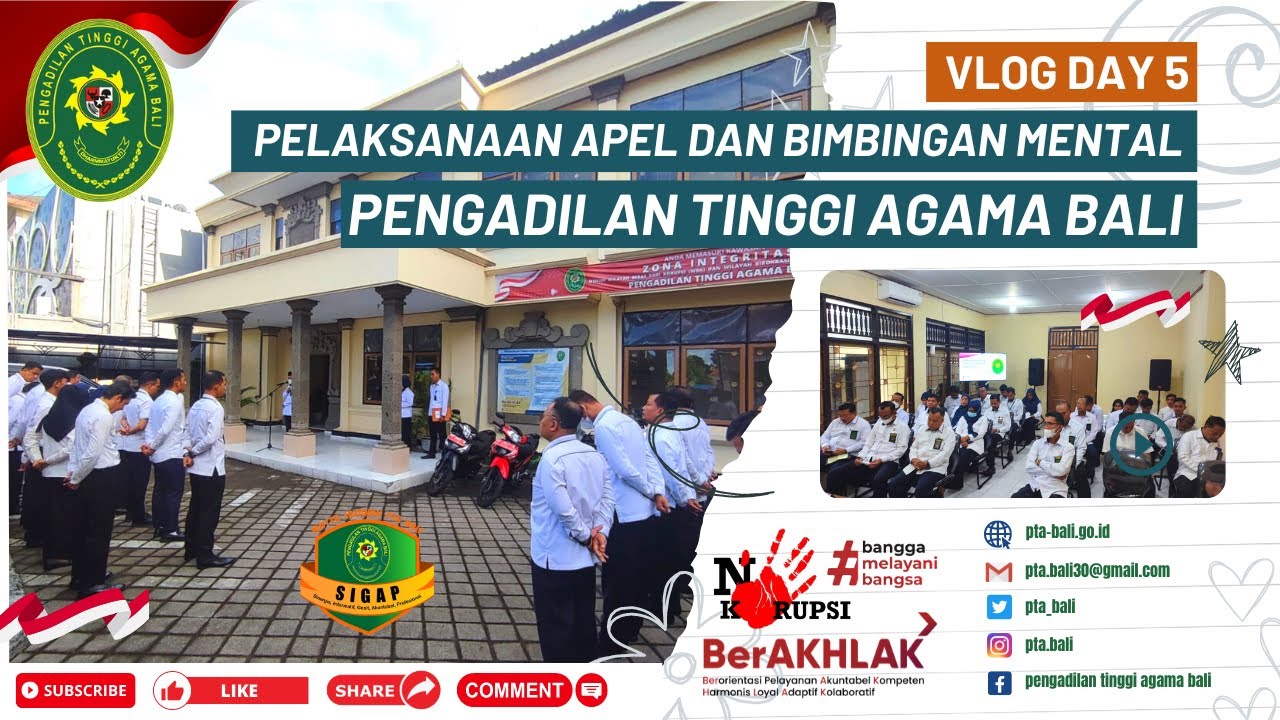 PELAKSANAAN APEL DAN BIMBINGAN MENTAL PTA BALI - YouTube