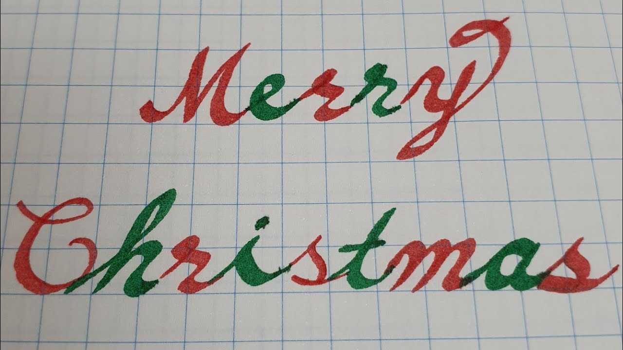 "Merry Christmas" how to write cursive handwriting / 메리크리스마스~ - YouTube