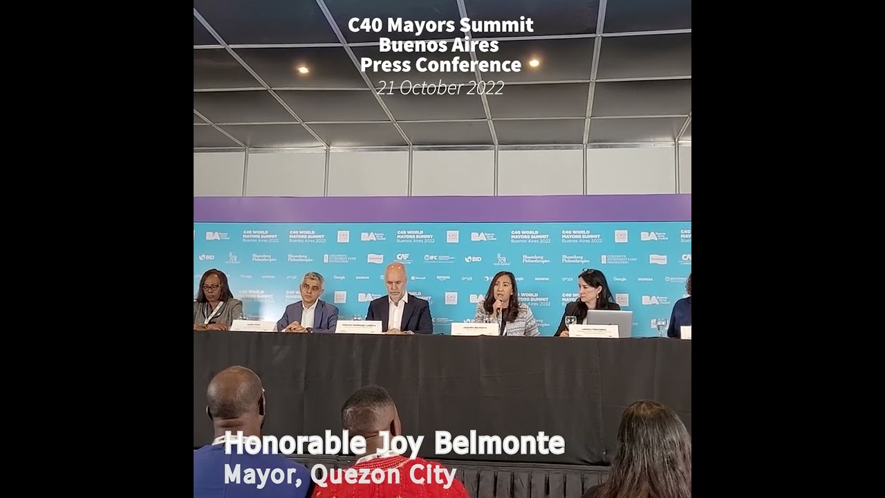 Quezon City Mayor Joy Belmonte at the C40 Mayors Summit in Buenos Aires ...