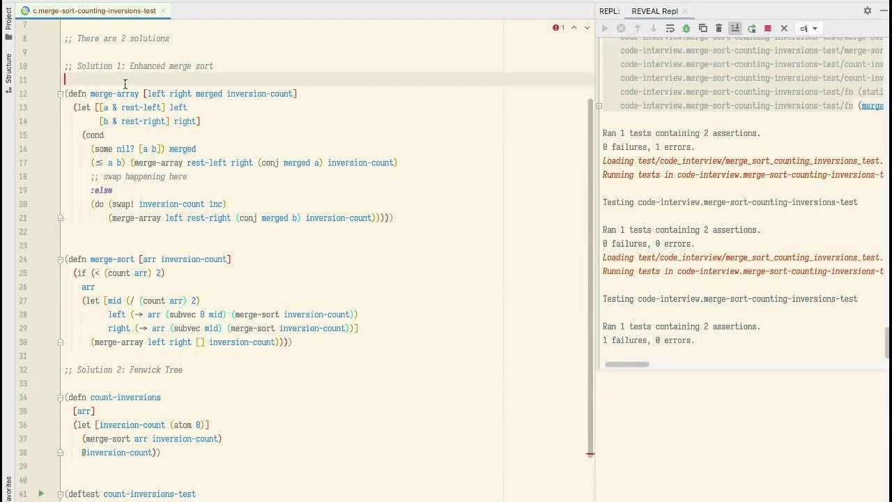 Hackerrank Challenge Merge Sort Counting Inversions First Attempt Youtube