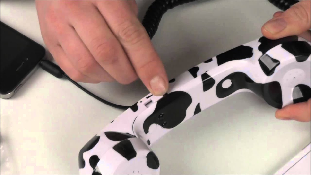Cow Pattern Retro Telephone Handset For Mobile Telephones - YouTube