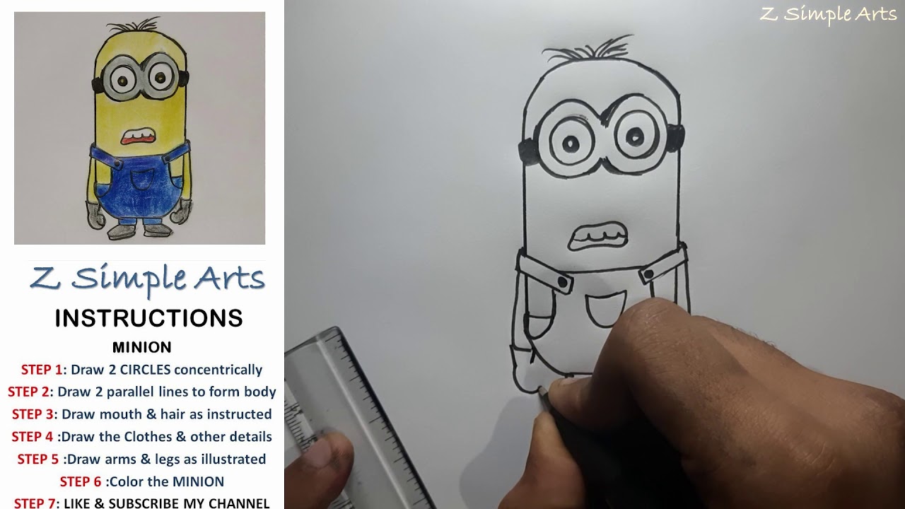 How to draw a MINION - YouTube