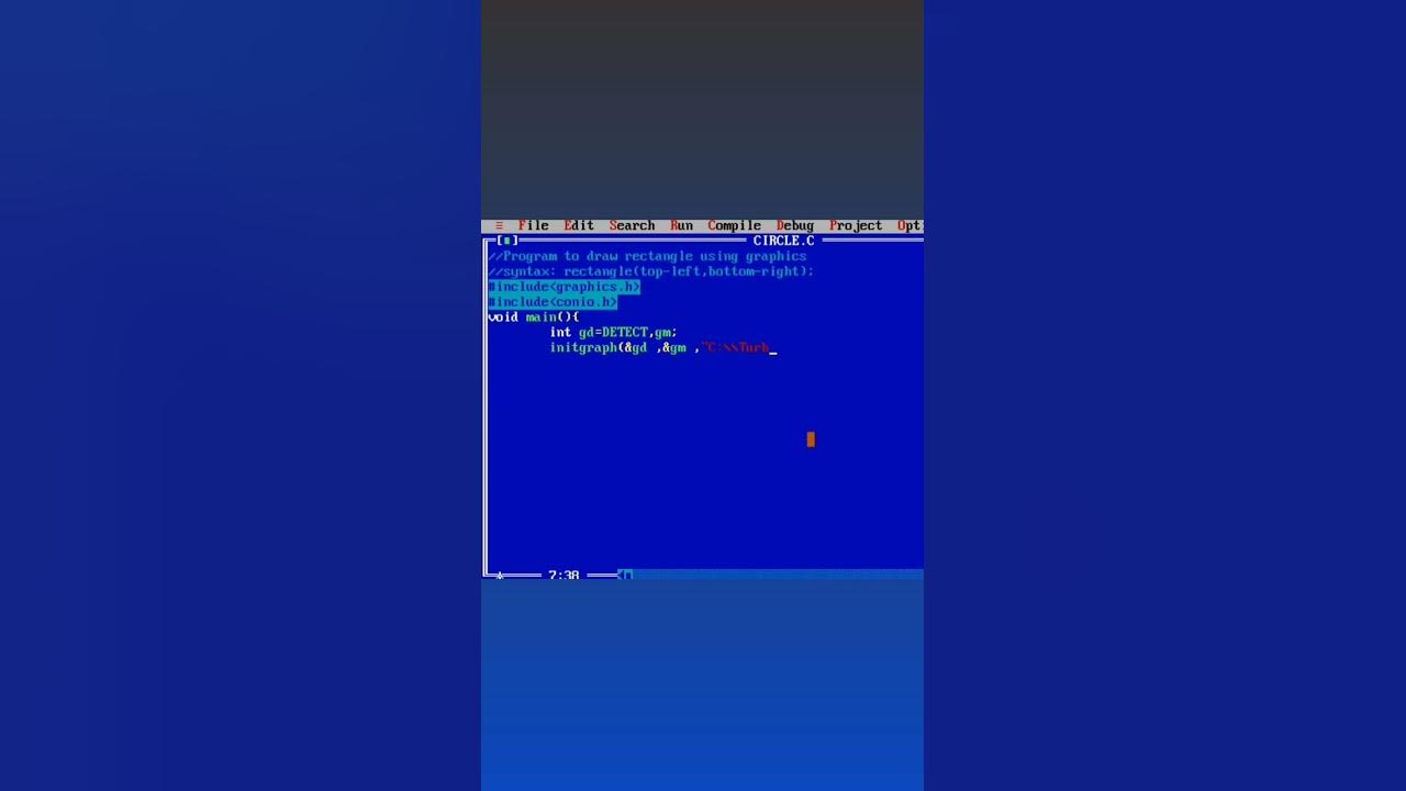 C Program To Draw A Rectangle Using Graphics Graphicsh In C Youtube