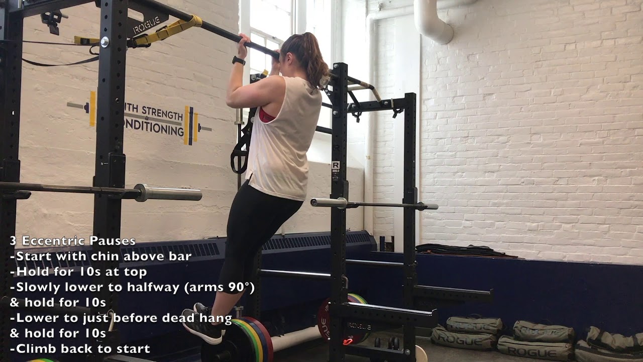 3 Eccentric Pauses Chin Up - YouTube