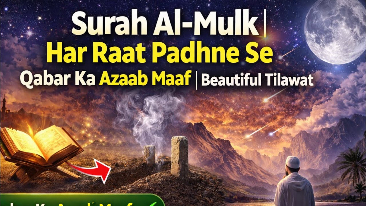🌙 Surah Al-Mulk | Har Raat Padhne Se Qabar Ka Azaab Maaf | Beautiful ...