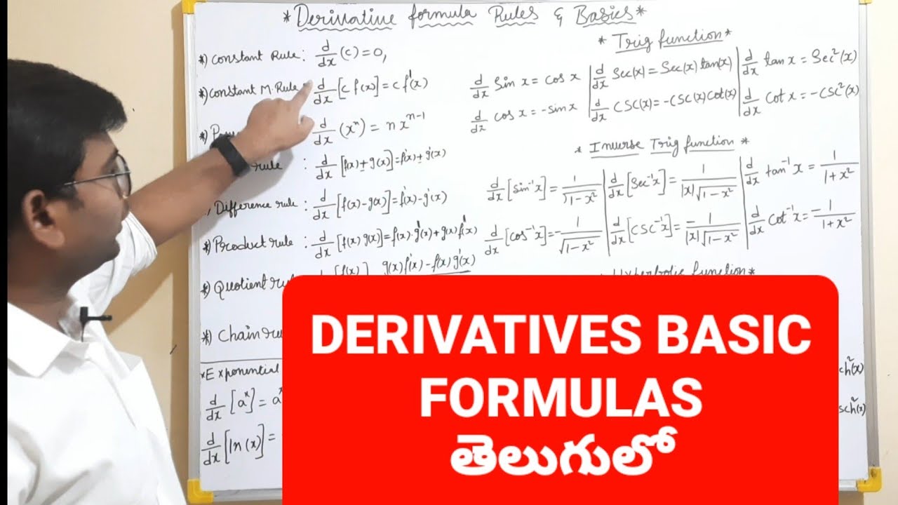 DERIVATIVES FORMULAS|DERIVATIVES BASICS|#derivatives #maths2b #class12 ...