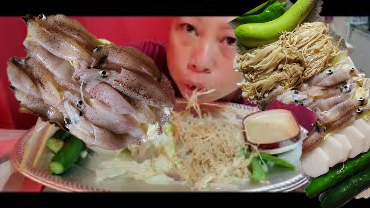 ASMR mukbang raw vegge and raw 🐙 - YouTube