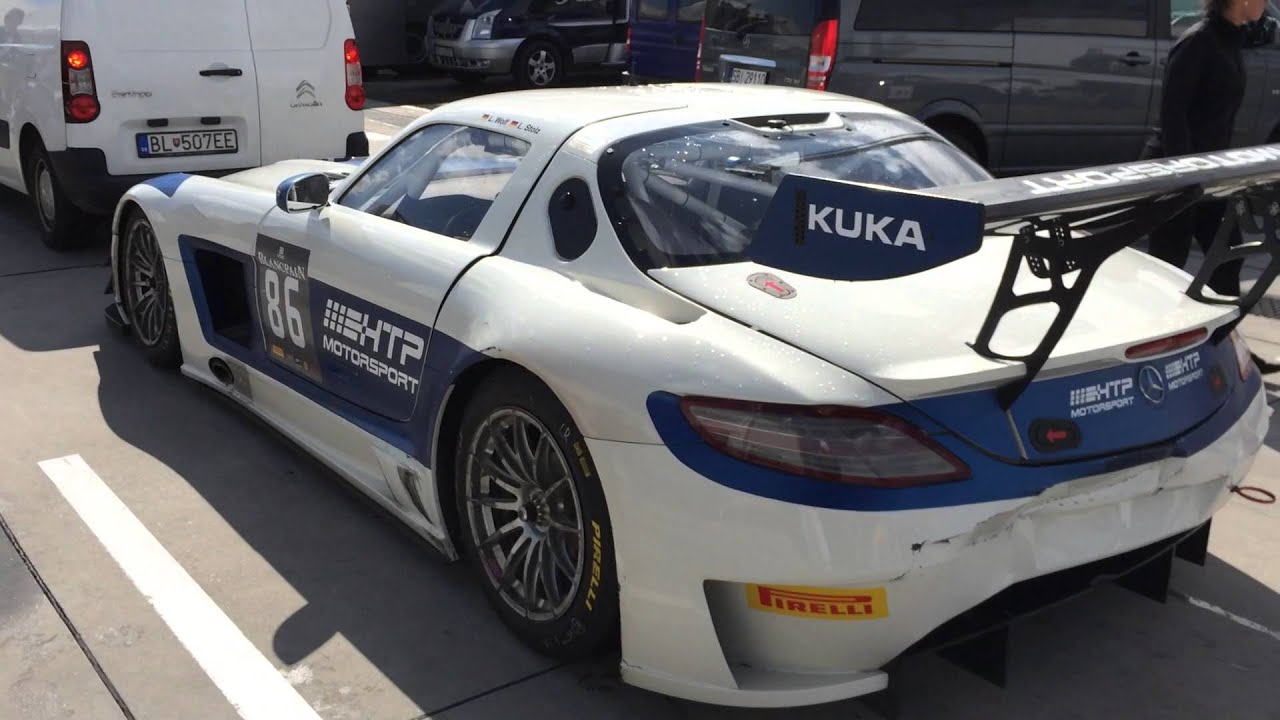 LOUD Mercedes Benz SLS AMG GT3 start up + pure sound - YouTube