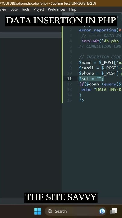 Easiest Data Insertion using PHP and MySQL in 1 Minute | Short Tutorial for Beginners | Hindi ...