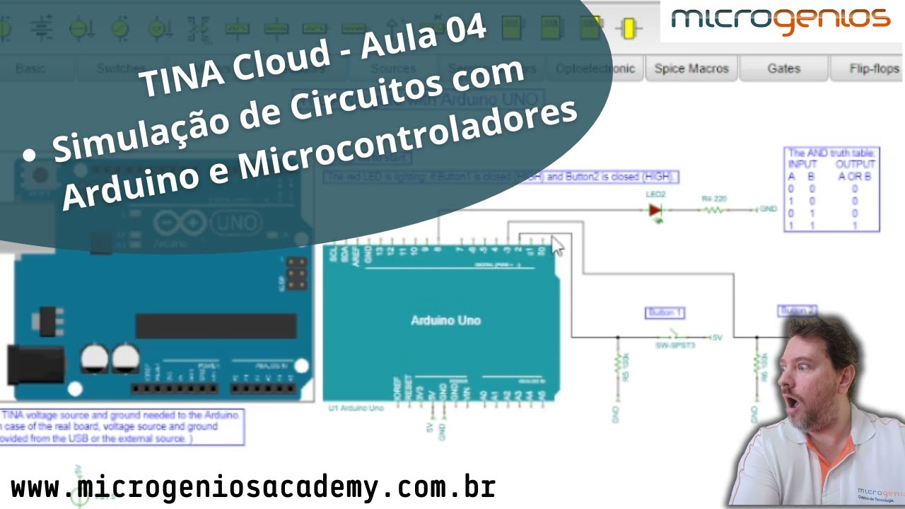Tina Cloud Aula 4 Simulação De Circuitos Com Arduino E