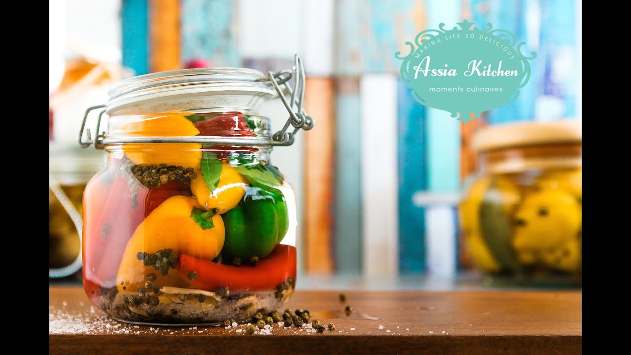 Homemade Pickled Capsicums - Assia Kitchen - YouTube