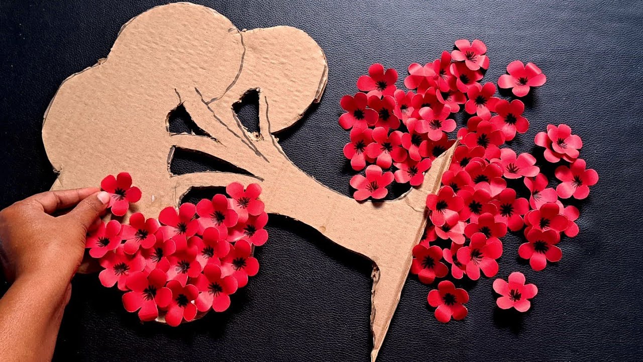 DIY Tree Style Paper Flower Wall Hanging/Paper Craft For Home ...