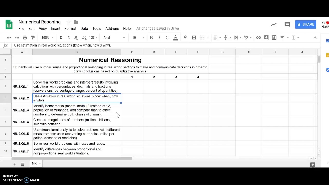 Numerical Reasoning Rubric - YouTube