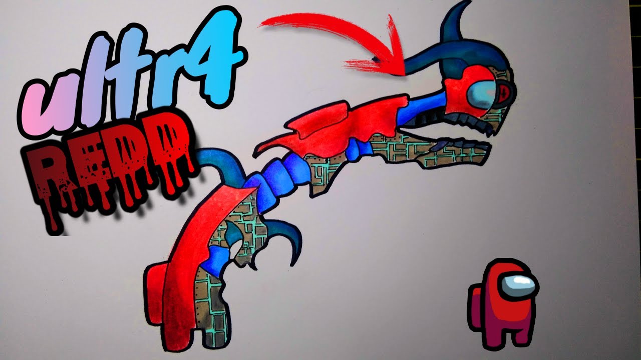 como DIBUJAR a ULTR4 REDD de AMONG US | facil PASO a PASO | HOW to DRAW ...