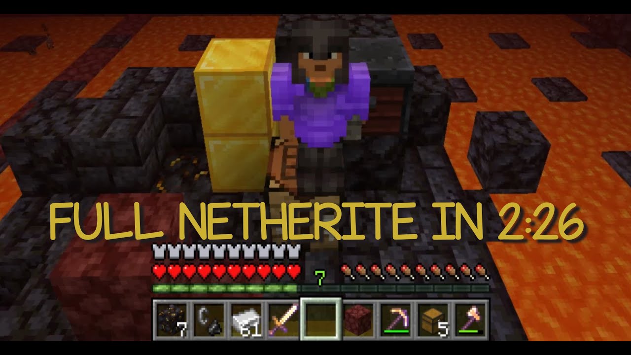 MINECRAFT | full netherite armor speedrun in 2:26 (1.17 SSG) - YouTube