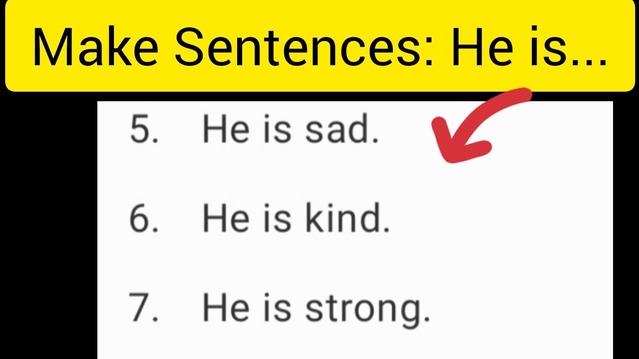 He is sentences for class 1 to 5||Make Sentences:He is||He is ka ...
