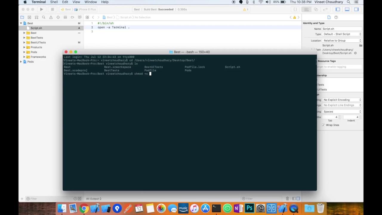 Open Terminal from Xcode - YouTube