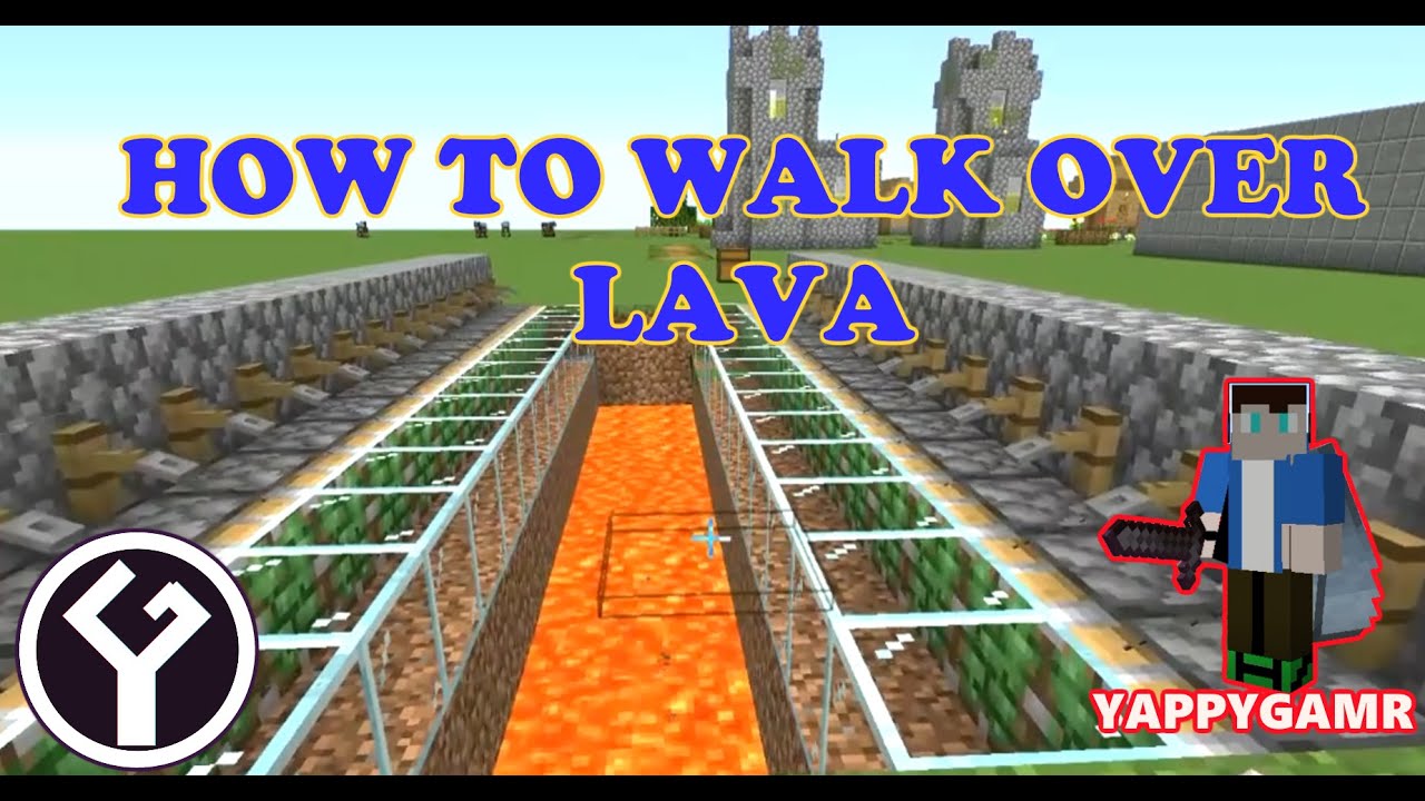 Minecraft: How To Walk Over Lava without Dying - YouTube