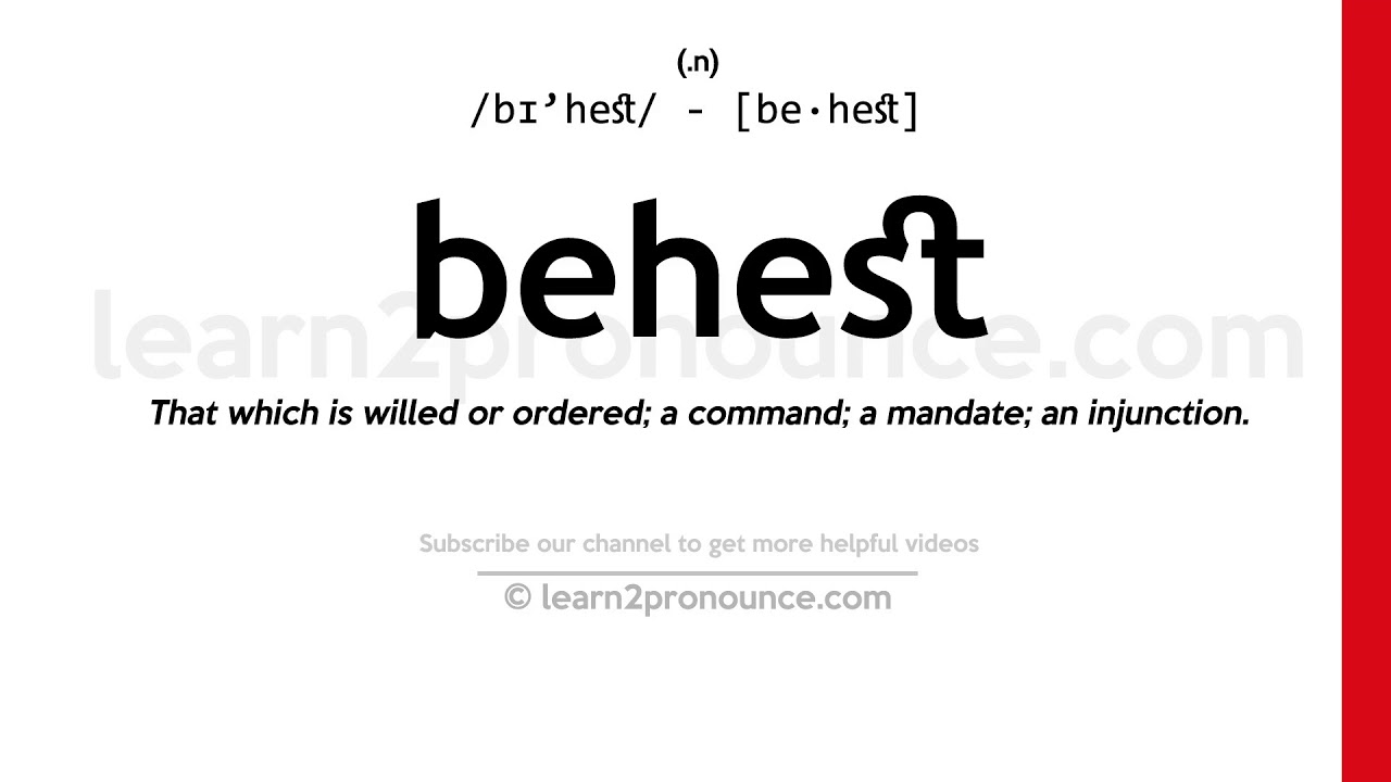 Pronunciation of Behest | Definition of Behest - YouTube