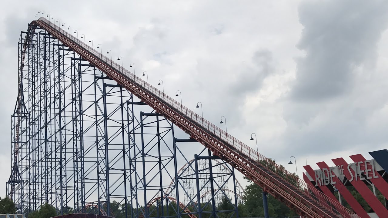 Six Flags America Near Baltimore/Washington DC 2017 Park Footage - YouTube