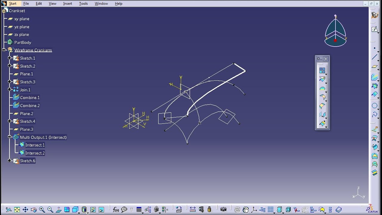 Crankset part 1 - Spider part 1 - Generative Shape Design - CATIA V5 ...