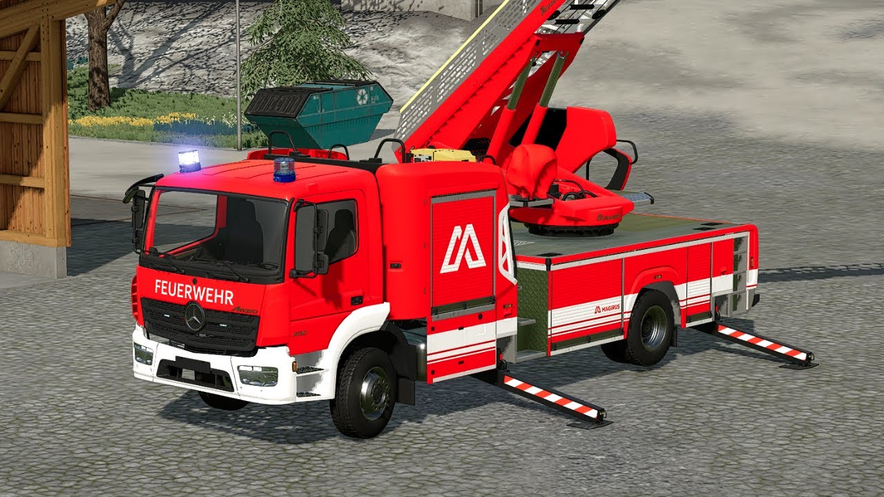 LS22 Feuerwehr Fahrzeuge Mercedes Atego DLAK Magirus - YouTube