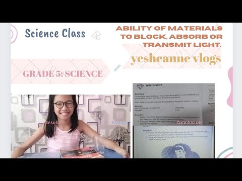 Ability of materials to block, absorb, or transmit light || GRADE 5 ...