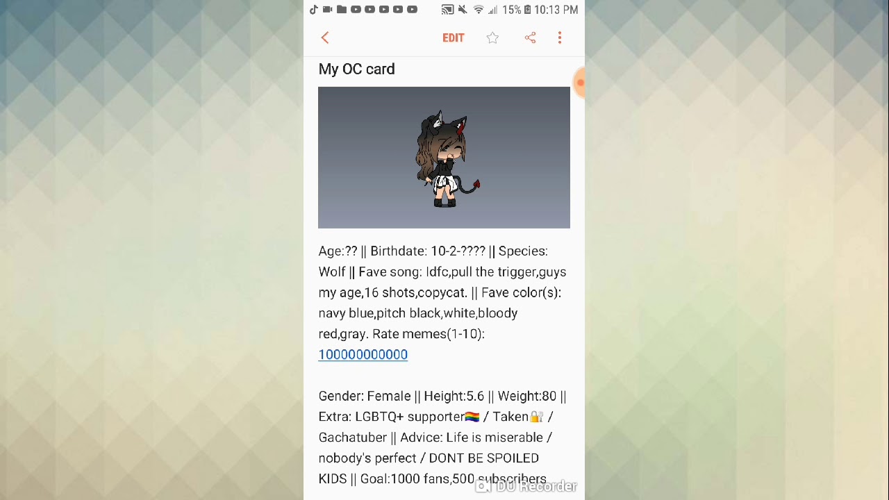 My OC card! - YouTube