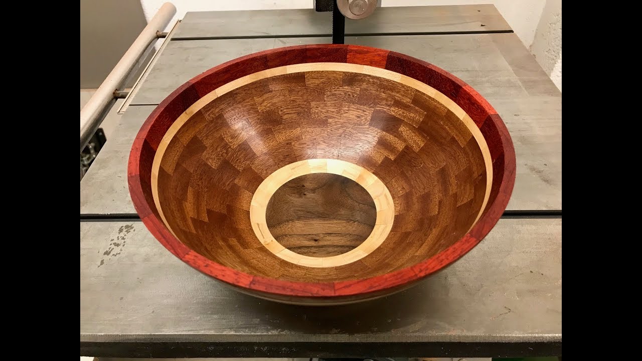 Segmented Fruit Bowl Pt 3: Turning and Finishing the Bowl - YouTube