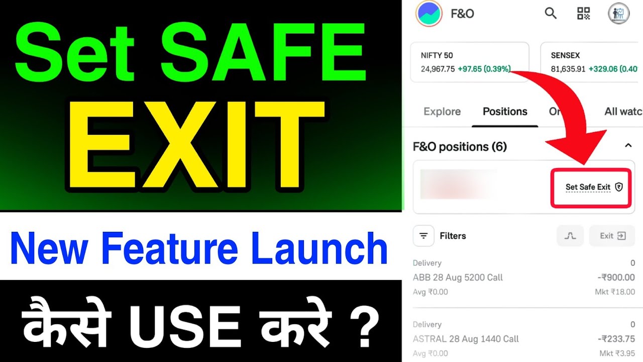 Set safe exit in groww app | how to use set safe exit in groww app ...
