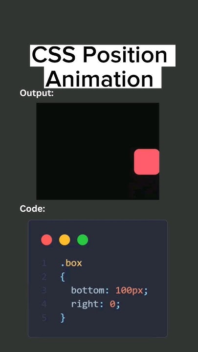 CSS Position Animation HTML JavaScript #shorts - YouTube