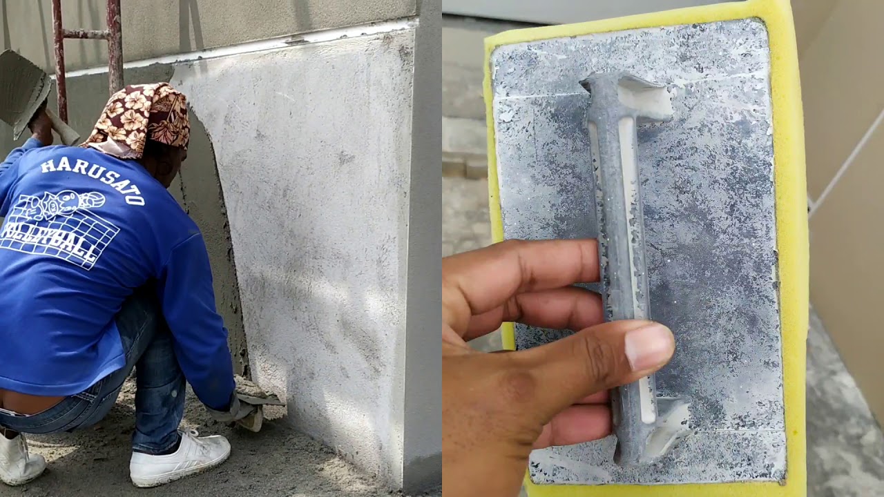 Acian kasar(render) pada plasteran dinding luar - YouTube