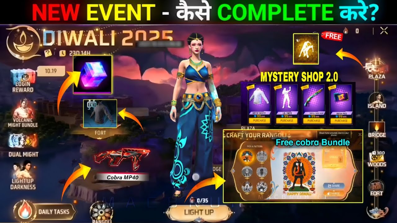 HOW TO COMPLETE DIWALI EVENT | DIWALI EVENT FF | FREE REWARDS | FREE ...