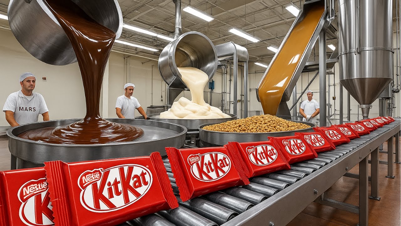 HOW KitKat IS MADE IN THE FACTORY – THE INDUSTRIAL PROCESS - YouTube