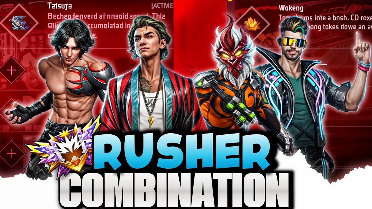 Best Character Combination For Rusher || CS Rank & BR Rank Best Skill ...